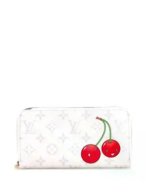 LOUIS VUITTON X Takashi Murakami Zippy Wallet Limited Edition Monogram Cerises Small Wallets - White
