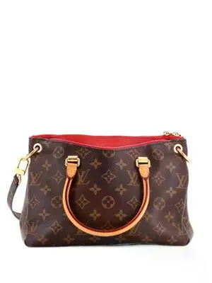 LOUIS VUITTON Pallas Tote Monogram Canvas With Leather Bb Shoulder Bag - Red