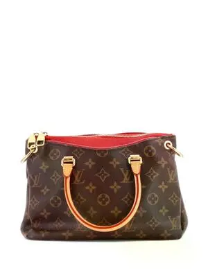 LOUIS VUITTON Pallas Tote Monogram Canvas With Leather Bb Shoulder Bag - Red