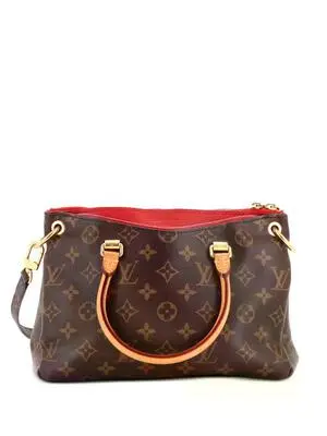 LOUIS VUITTON Pallas Tote Monogram Canvas With Leather Bb Shoulder Bag - Red