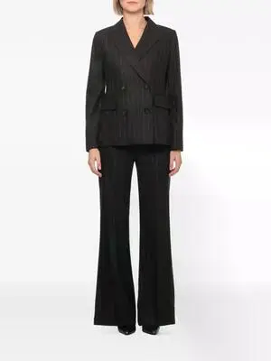 D.exterior Double-breasted Pinstripe-pattern Jacket