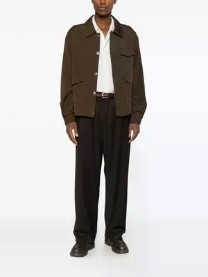 Imperial Pleated Wide-leg Trousers - Brown