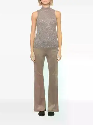 D.exterior Sequin-embellished High-neck Top - Neutrals