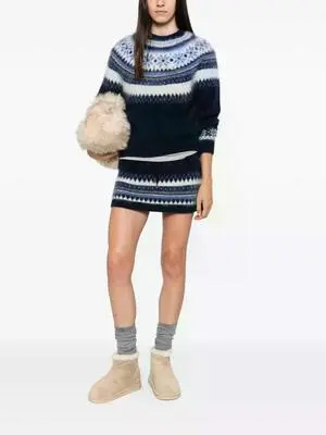 Maje Fair Isle-patterned Knitted Short Skirt