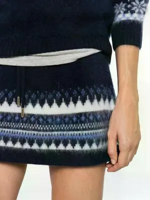 Maje Fair Isle-patterned Knitted Short Skirt