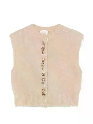 FORTE_FORTE Embellished Knitted Gilet