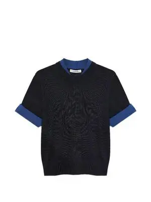 Dorothee Schumacher Chic Short-sleeve Fine-knit T-shirt - Blue