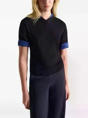 Dorothee Schumacher Chic Short-sleeve Fine-knit T-shirt - Blue