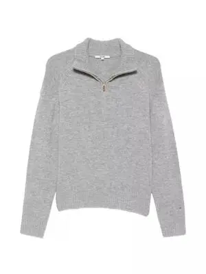 Maje Quarter-zip Knitted Sweater - Grey