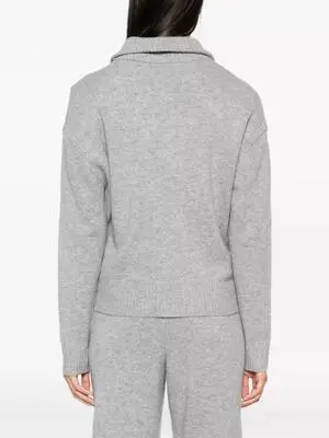Maje Quarter-zip Knitted Sweater - Grey