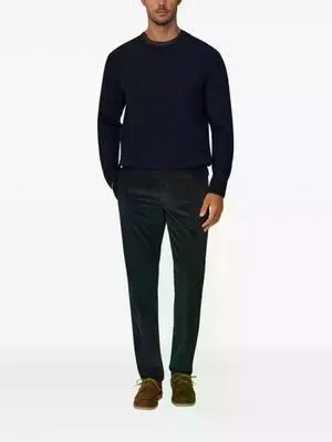 Boggi Milano Stretch Velvet Trousers - Blue