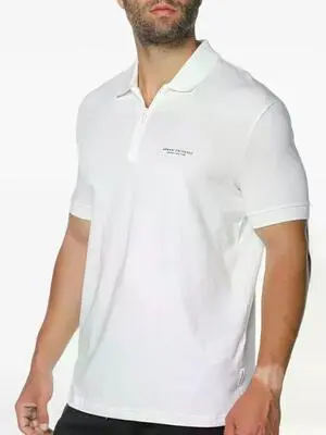 Armani Exchange Logo-print Zip-fastening Polo Shirt