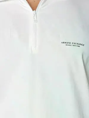 Armani Exchange Logo-print Zip-fastening Polo Shirt