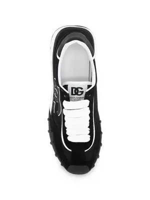 Dolce & Gabbana Sneakers With Dg Logo Appliqu - Black
