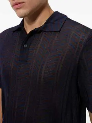 Missoni Viscose And Cotton Polo Shirt With A Greek Key Pattern