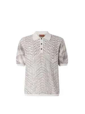 Missoni Open-knit Cotton And Viscose Polo Shirt - White