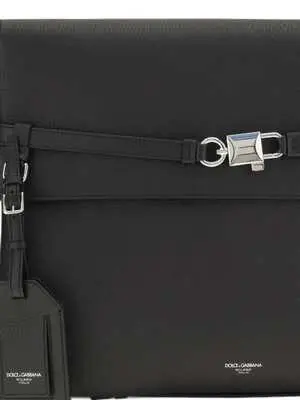Dolce & Gabbana Leather Pouch With Padlock Detail