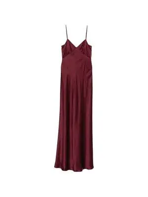 Max Mara Silk Satin Slip Dress - Red