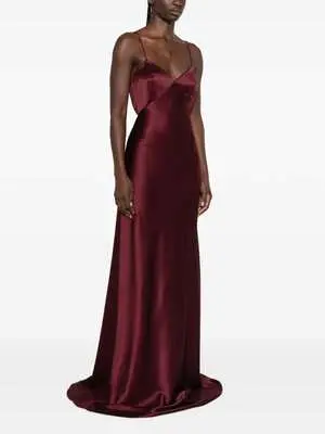 Max Mara Silk Satin Slip Dress - Red