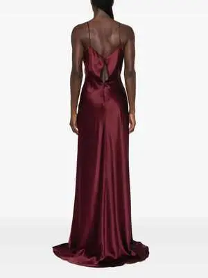 Max Mara Silk Satin Slip Dress - Red