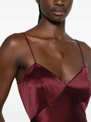 Max Mara Silk Satin Slip Dress - Red