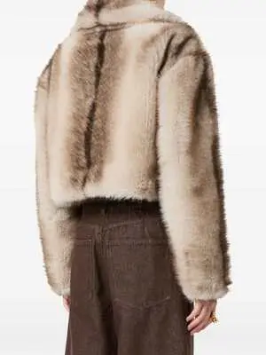 Sportmax Cropped Furry Jersey Jacket - Gray