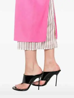 Attico Midi Skirt With Striped Hem - Multicolor
