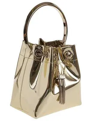 JIMMY CHOO Bon Bon Drawstring Bucket Bag - Silver