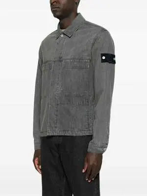 Stone Island Denim Jacket With Logo Patch