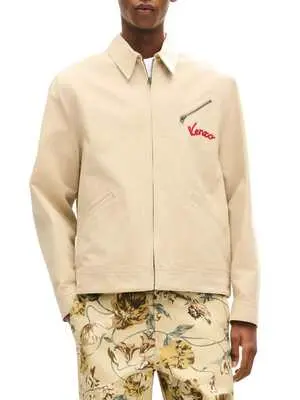 Kenzo Varsity` Embroidered Cotton Jacket - Brown