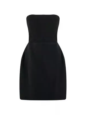 ACTUALEE Strapless Tulip-skirt Mini Dress - Black