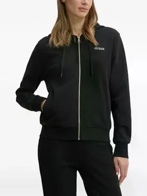 Guess Logo-embroidered Zip-up Hoodie