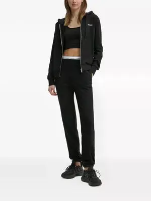 Guess Logo-embroidered Zip-up Hoodie