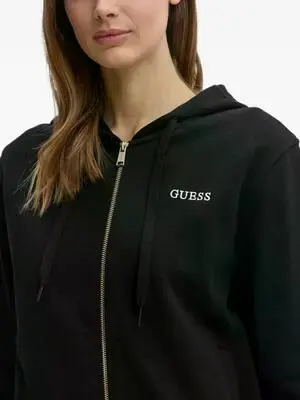Guess Logo-embroidered Zip-up Hoodie
