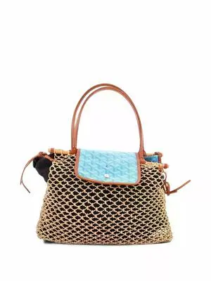 Goyard Aligre Bag Raffia Net With Coated Canvas Tote Bag - Blue