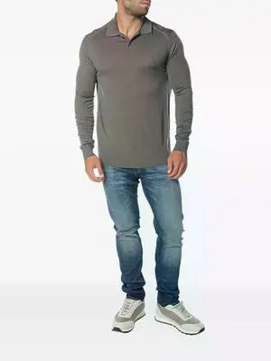 Armani Exchange Long-sleeve Knit Polo Shirt