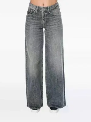 Armani Exchange Five-pocket Wide-leg Jeans - Grey
