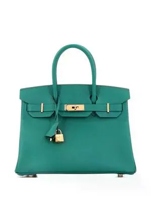 Hermès Birkin Handbag Malachite Epsom With Gold Hardware 30 Tote Bag - Green
