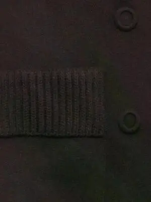 D.exterior Double-breasted Ribbed-trim Coat
