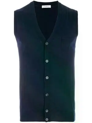 PAOLO PECORA Sleeveless Cardigan - Blue
