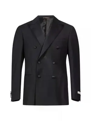Canali Double-breasted Peaked-lapel Suit - Black