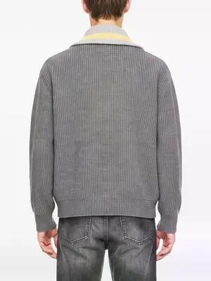 Drole De Monsieur Cable-knit Half-zip Sweater