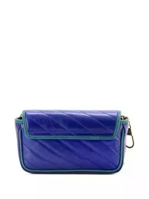 Gucci Gg Marmont Flap Bag Diagonal Quilted Leather Super Mini Crossbody Bag