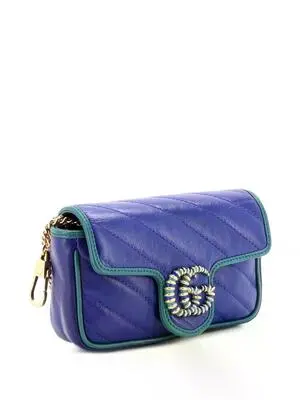 Gucci Gg Marmont Flap Bag Diagonal Quilted Leather Super Mini Crossbody Bag