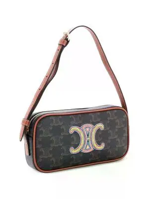 Celine Cuir Triomphe Camera Embroidered Triomphe Coated Canvas With Leather Small Shoulder Bag