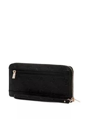 Guess Carmella Logo-embossed Zip-around Wallet - Black