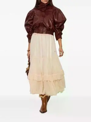 Chloé Cropped Scarf Jacket In Leather