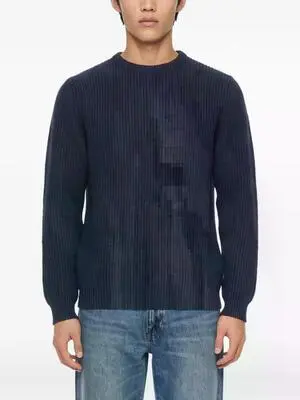 MANIFATTURE DEL NORD Ribbed-knit Sweater - Blue