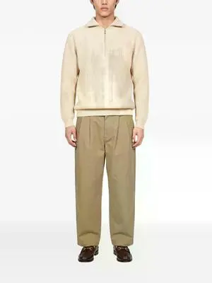 MANIFATTURE DEL NORD Ribbed Quarter-zip Sweater