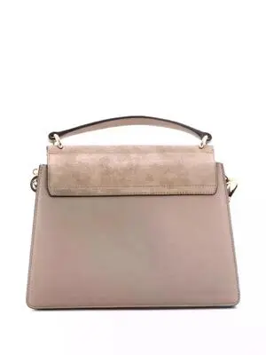 Chloé Faye Top Handle Bag Leather And Suede Small Satchel - Neutrals